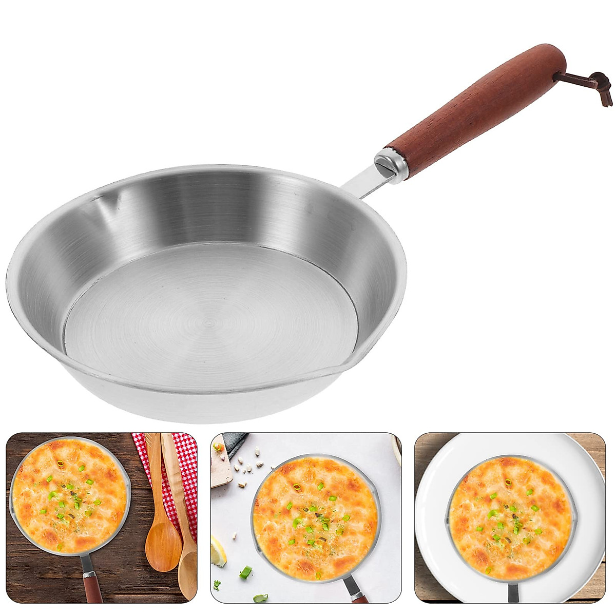Luxshiny Stainless Steel Oil Pan, Mini Egg Frying Pan Mini Skillet Pan for Home Restaurant Kitchen (12cm)