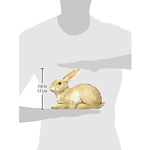 Design Toscano QM200861 Bashful The Bunny Lying Down Rabbit Outdoor Garden Statue, 10 Inch, full color