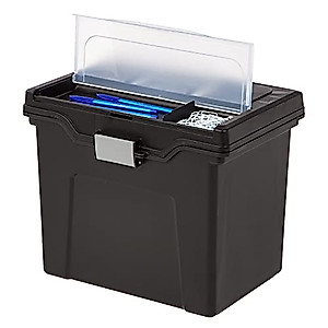 Office Depot Large Mobile File Box, Letter Size, 11 5/8in.H x 13 3/8in.W x 10in.D, Black/Silver, 110987