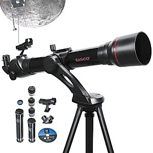 TASCO Spacestation 70x800mm Refractor AZ with Variable LED Red Dot Finderscope Telescope, black, one size (49070800)