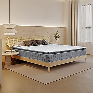 MICOOLS Full Mattress,10 inch Hybrid Mattress in a Box Memory Foam Breathable Comfortable,Motion Isolation Individually Wrapped Coils,Euro Top Medium Firm Full Size Mattress