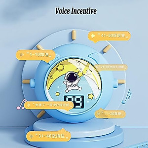 Kids Touch High Jump Voice Counter, Adjustable Height Training Device, LED Digital Display Count, Touch Counter Device for Kids Children (Color : Blue 2)