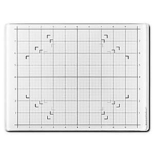 GLASSBOARD STUDIO True White Glass Craft Mat (9x12in) - Magnetic, Heat & Scratch Resistant, Stain-Proof for Crafting, Cutting, Painting, Mixed Media Artwork - Grid & Angle Lines, Non-Slip Feet