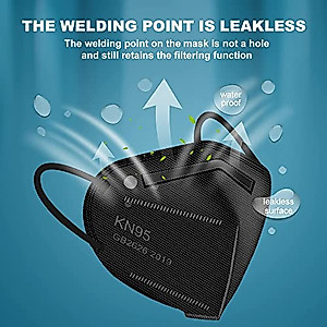 CHGD Kn95 Face Mask Black,5 Layer Cup Dust Safety Masks Men & Women Universal,Breathable, Comfortableable,Home and Outdoor Wearing (Black-30pcs)