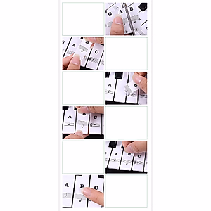 Piano Keyboard Stickers for Beginners 88/61/54/49/37 Key. Large Bold Letter Piano Stickers Perfect for kids Learning Piano, Transparent and Removable