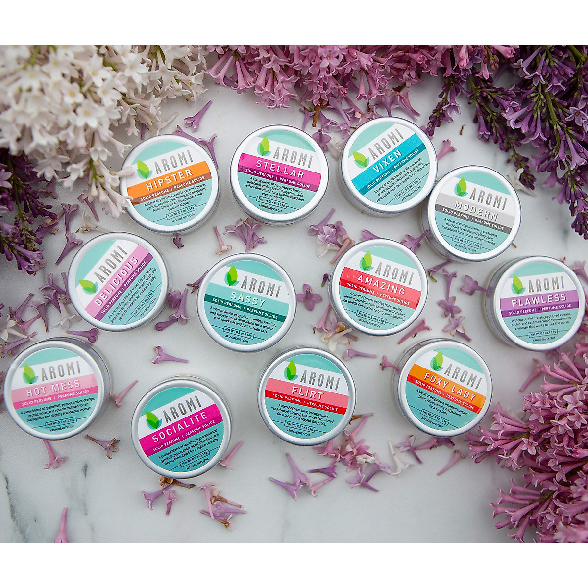 Aromi Vixen Solid Perfume | Fruity, Floral Fragrance, Jasmine, Honeysuckle, Water Lily Scent, Vegan, Cruelty-free, Wax Based, Travel, Women's Gift, Handmade (Vixen)