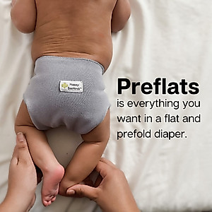Happy BeeHinds Preflat Baby Diapers - Organic Cotton Cloth Diapers for Babies, Soft and Gentle Solution Perfect for Overnight Diapering, with a Custom Fit and Silky Soft Material (Turquoise)