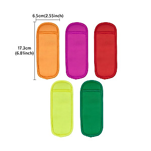 Dohia Reusable Popsicle Holders Ice Popsicles Bags Ice Pop Sleeves Antifreezing Sleeves D1-2306-BGT