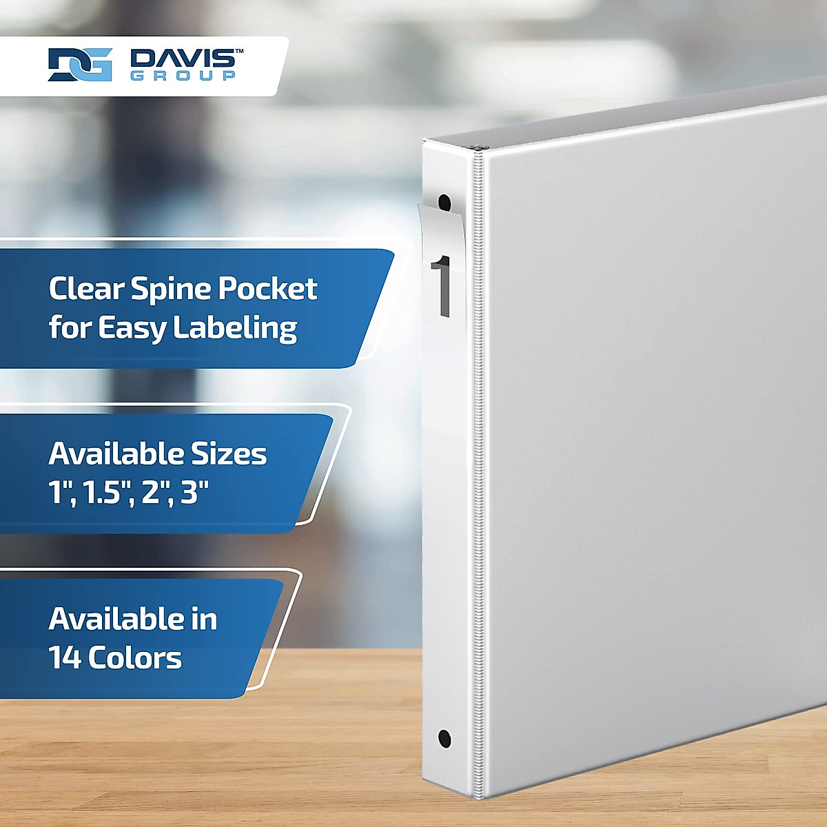 Premium Economy 1-Inch Binder, 3-Ring Binder for School, Office, or Home, Colored Binder Notebook, Pack of 6, Round Ring, White