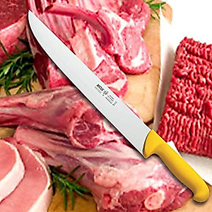 Nicul Prochef 11-3/4" Butcher Knife - Yellow PP Handle
