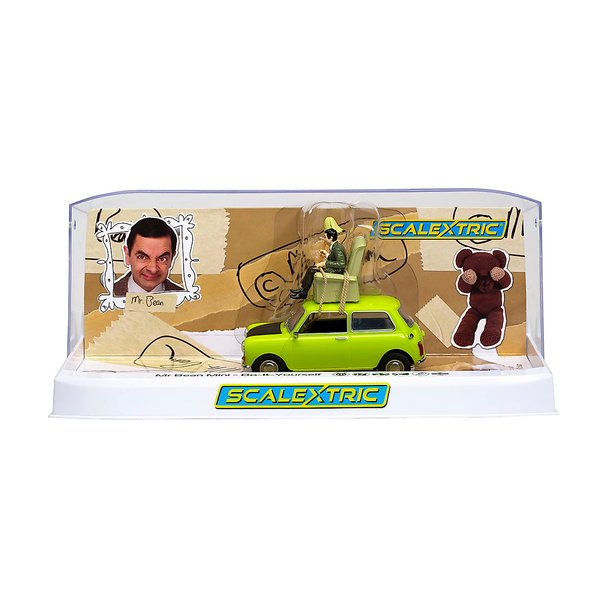 Scalextric Mr. Bean's Do-It-Yourself Mini Cooper 1:32 Slot Race Car C4334