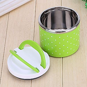 Stainless Steel Insulation Thermo Thermal Lunch Box, Portable Thermal Lunch Box Container Bento Box with Portable Double Handle, Suitable for School, Picnic, Camping, Office, Kitchen Use