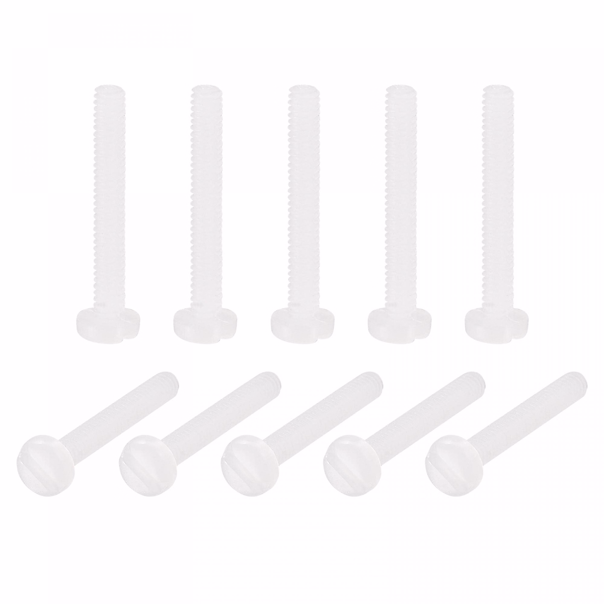 uxcell Nylon Machine Screws, M2x16mm Slotted Pan Head Fasteners Bolts for Electronics, Communications, Equipment, 25Pcs