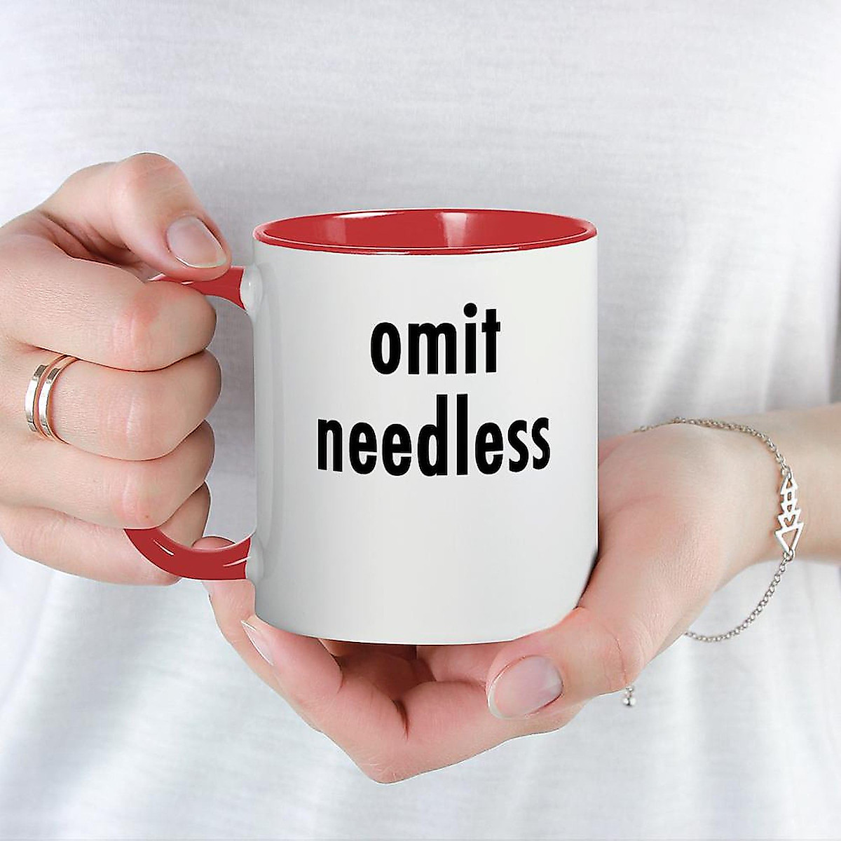 CafePress Omit Needless Mug Ceramic Coffee Mug, Tea Cup 11 oz