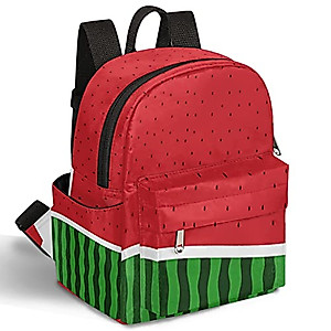 Watermelon Mini Backpack Purse for Women, Fruit Small Fashion Daypack, Casual Lightweight Bag