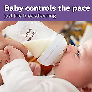 Philips AVENT Natural Baby Bottle with Natural Response Nipple, Blue, 9oz, 3pk, SCY903/23