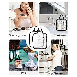 Relavel Tsa Approved Toiletry Bag,Clear Makeup Bag,Quart Size 3-1-1 Travel Bags fit for 3 oz Travel Bottles,Waterproof Toiletries Cosmetic Pouch Bag(Small)