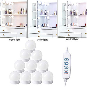 saicheng White Vanity Desk with Mirror and Lights, Makeup Vanity Set with Drawers and Stool, Vanity Table for Girls