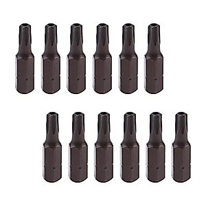 Antrader 12Pcs T25 TORX Security Bits 1/4-Inch Hex Shank TORX T-25 S2 Steel 1" Torx Head Screw Driver Bit