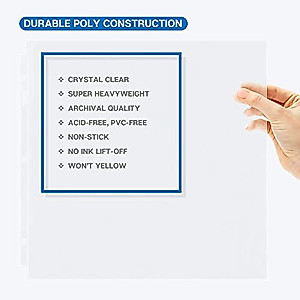 Dunwell Scrapbook Refill Pages 12x12 - (25 Pack) Super Heavyweight, Fits 3 Ring Scrapbooking Binders 12 x 12, Standard 12x12 Photo Album Refill Pages, Sheet Protectors, Paper Inserts Not Included