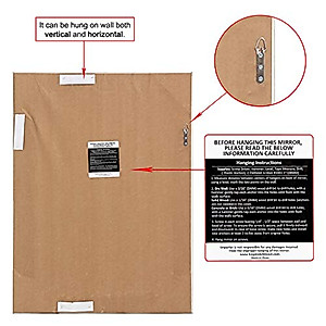 Empire Art Direct Solid Wood Frame Wall Mirror Covered with Beveled Mirror Panels, 1"-beveled Center Mirror, Vanity, Bathroom, Living Room ＆ Bedroom, 40" x 30", Ready to Hang