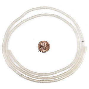 African Vinyl Beads, Ghana Vulcanite Crafts Supplies for DIY Jewelry Making, Necklaces, Bracelets (4mm, Clear)