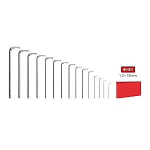 TEKTON Ball End Hex Key Set, 15-Piece (1.3-10 mm) with Holder | KLX91201