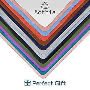 Aothia Office Desk Pad, Natural Cork & PU Leather Dual Side Large Mouse Pad, Laptop Desk Table Protector Writing Mat Easy Clean Waterproof for Office Work/Home/Decor (Dark Blue,31.5" x 15.7")