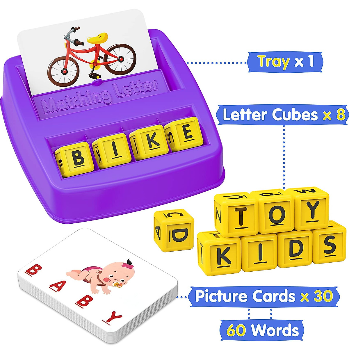 HahaGift Toddler Girl Toys Age 3 4 5 6 7，Matching Letter Game Preschool Learning Educational Toys for Kids 3-8 Year Old Boys Girls, Best Christmas Birthday Toy Gift for 3 4 5 Years Old Kindergartener