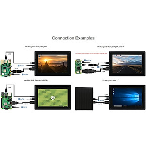 waveshare 10.1inch Capacitive Touch Screen LCD Compatible with Raspberry Pi 5/4B/3B/Zero/Zero W/Zero 2W/Pico/Pico W/Pico WH, Comes with Case and Toughened Glass Cover 1280×800 Resolution HDMI IPS