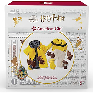 American Girl Harry Potter 18-inch Doll Hufflepuff Quidditch Uniform Outfit with Robe Featuring House Crest, For Ages 6+