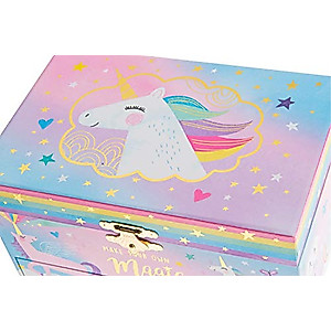 Jewelkeeper Unicorn Music Box & Little Girls Jewelry Set - 3 Unicorn Gifts for Girls
