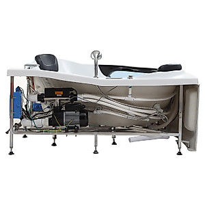 Empava Corner Whirlpool Bathtub with Heater,2 Person 59" Jetted Tub with Light,Spa Hydromassage with Chromatherapy,Acrylic,White, ETL Certified