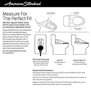 American Standard 8012A60GRC-020 Advanced Clean 2.5 SpaLet Bidet Seat with Remote Control, White