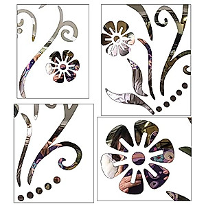 3D Flower Mirror Wall Sticker for Bedroom Living Room Sofa Backdrop Tv Wall Background, 3D Removable Acrylic Wall Decor Decal Sticker for Home Decoration (Silver)