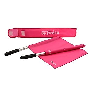 Tandem Sport Red Linesman Flags - Referee Flags with Wooden Handles - Volleyball Referee Flags, Soccer Referee Flags - Set of 2 with Carrying Bag