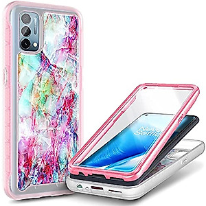 NZND OnePlus Nord N200 5G Case with [Built-in Screen Protector], Full-Body Protective Shockproof Rugged Bumper Cover, Impact Resist Durable Phone Case (Marble Design Fantasy)