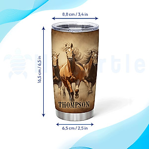Hyturtle Personalized Gifts For Horse Lover - Live Like Someone Left The Gate Open Custom Stainless Steel Tumbler 20oz With Lid - Idea Farm Animal Lover Gifts For Women Girl On Birthday, Christmas
