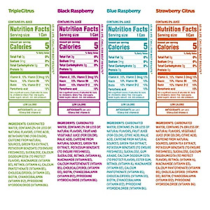 Sparkling Ice +Caffeine Variety Pack-Black Raspberry/Blue Raspberry/Strawberry Citrus/Citrus Twist 12 16oz Can
