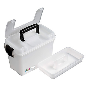 ArtBin 8408AB Sidekick Carrying Case, Portable Art & Craft Organizer with Handle, [1] Plastic Storage Case, Translucent