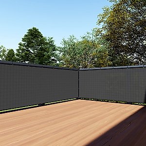 TANG 3' x 25' Black Balcony Privacy Screen Fence 200GSM Heavy Duty Windscreen for Apartment Porch Deck Outdoor Patio Backyard Patio Balcony UV-Proof