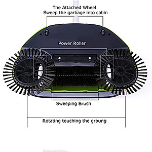 Didiseaon Hand Push Carpet Sweeper Indoor Floor Cleaner 360° Multi- Function Rotating Floor Cleaning Mop for Home Carpet Cleaning (Green)