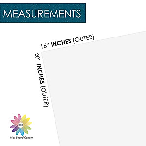 Mat Board Center, Pack of 20 White 16x20 Backer Boards/Matte Backing Board Great for Frames, Photos, Crafts
