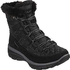 Skechers womens Sweater Fashion Boot, Black, 7.5 US
