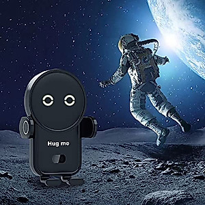 Wireless Car Charger, BENBOAR 15W Fast Charging Kharly Car Phone Holder, [Hug me] Astronaut Smart Sensor Auto-Clamping Phone Mount Car Air Vent Stand for iPhone Samsung Google LG etc Smartphones,Black