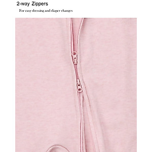 Aablexema Baby Footie Pajamas with Mittens - 3Pcs Infant Footed Sleeper Cotton Sleepwear Outfits(Grey Khaki/Dot/Pink, 9-12M)