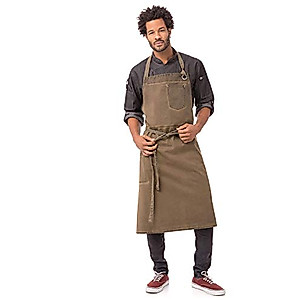 Chef Works Unisex Dorset Chefs Bib Apron, Golden Brown, One Size