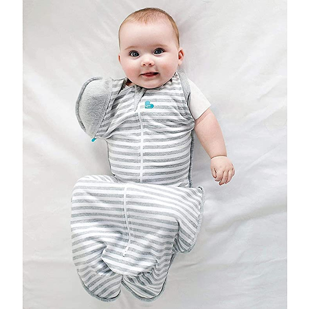 Love to Dream Swaddle Up Transition Swaddle, Patented Zip-Off Wings, Gently Help Baby Transition from being Swaddled to Arms Free when showing signs of rolling, 1.0 TOG, 13-19 lbs, Gray