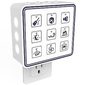 Plug in White Noise Sound Machine with Adjustable Kids Night Light for Sleeping, 9 Non-Looping Sounds, Timer, Volume Control & Headphone Jack | Portable Noise Maker for Adults & Baby, Home, Office