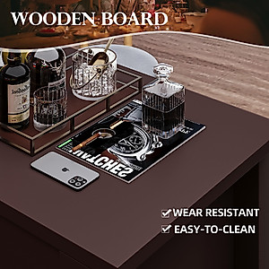 JOMEED Liquor Cabinet Bar for Home Wine Bar Cabinet with Storage Liquor Cabinet with Cup Holders & Open Door for Kitchen Living Room